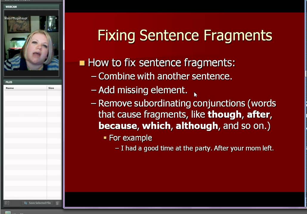 Sentence Errors (Part 1: Fragments)