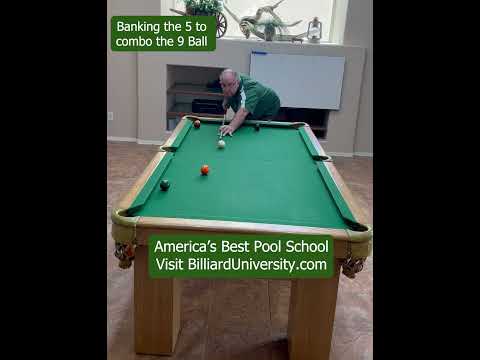 Bank Shot combination on the 9 ball. #shorts #trickshots #billiard #pool #kickshot #bankshot