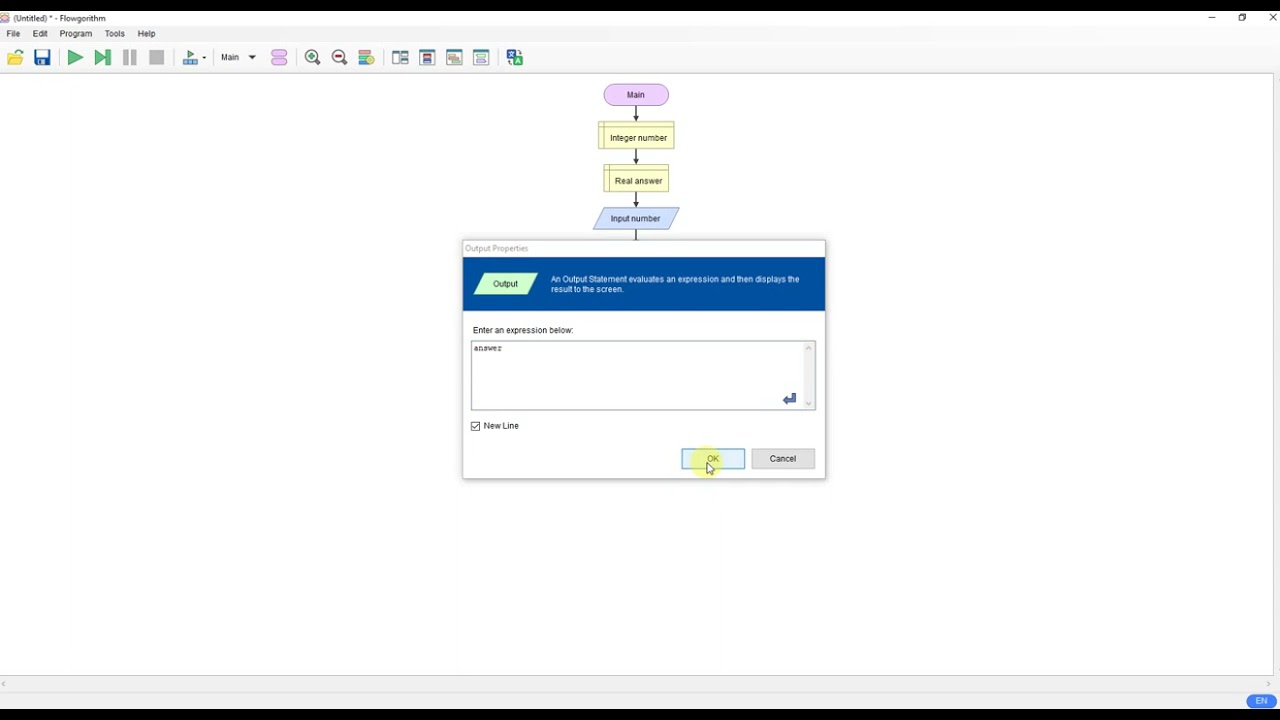 Flowgorithim - Using Square Root