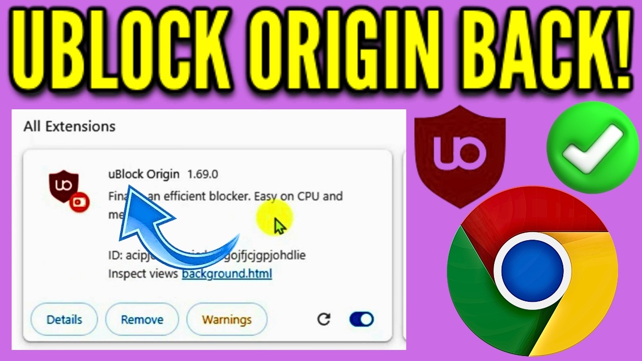 Install & Re-enable Ublock Origin Back in Chrome 2026 (Works!)