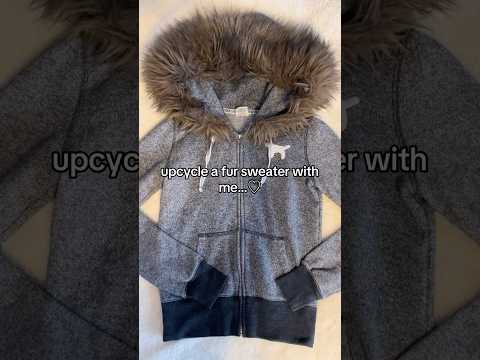 how to make the VIRAL pinterest fur hoodie… #y2k #mcbling #fashion #upcycle #2000s