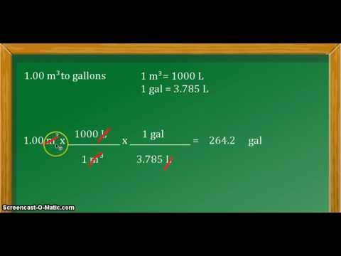 Unit Conversion: cubic meters (m^3) to gallons