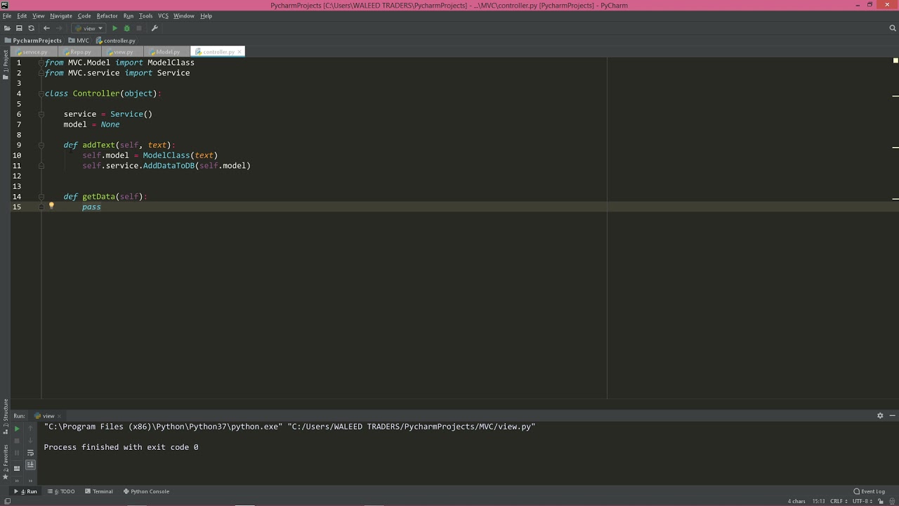 Object Oriented programming in python | MVC based application in python