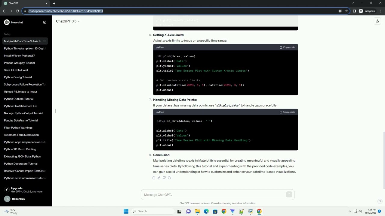 Error manipulating datetime x axis in matplotlib python