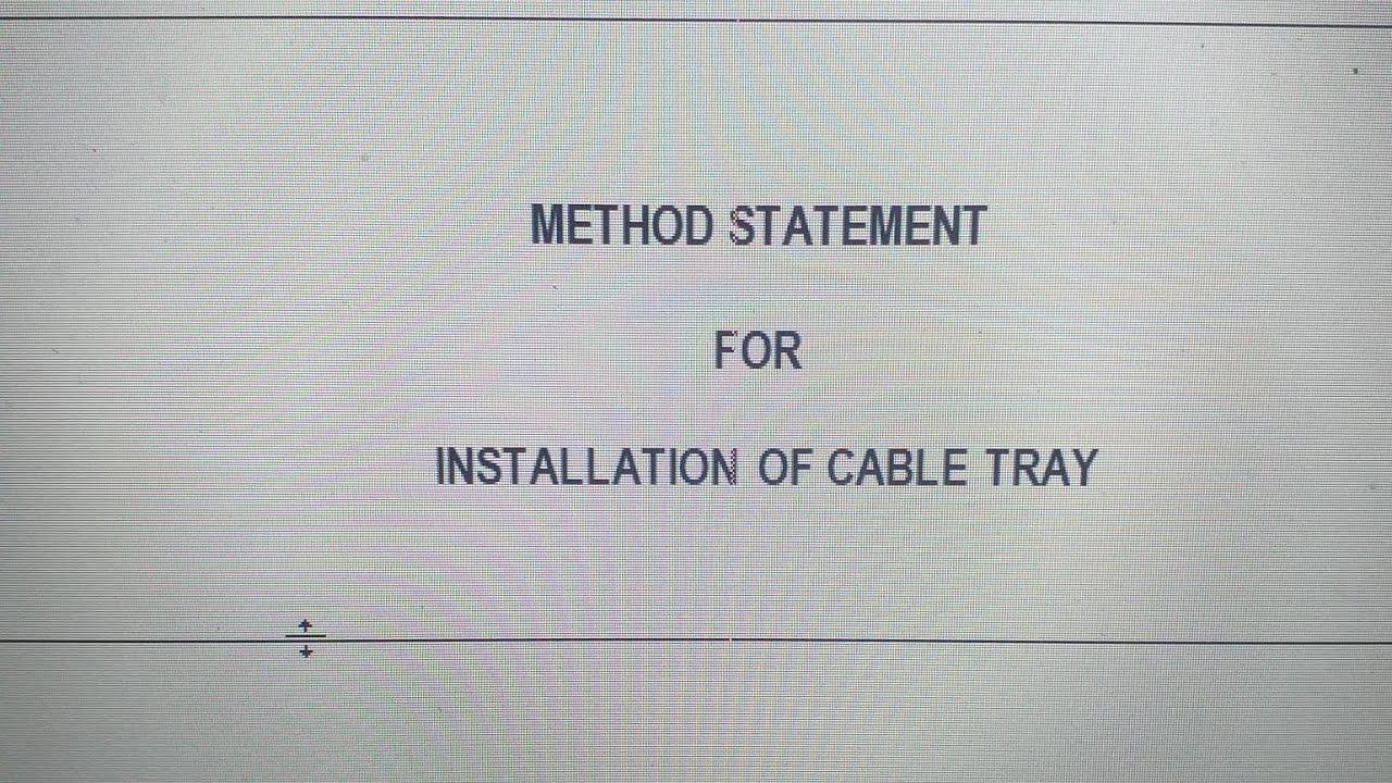 CABLE TRAY METHOD STATEMENT for MEP Projects  #shorts