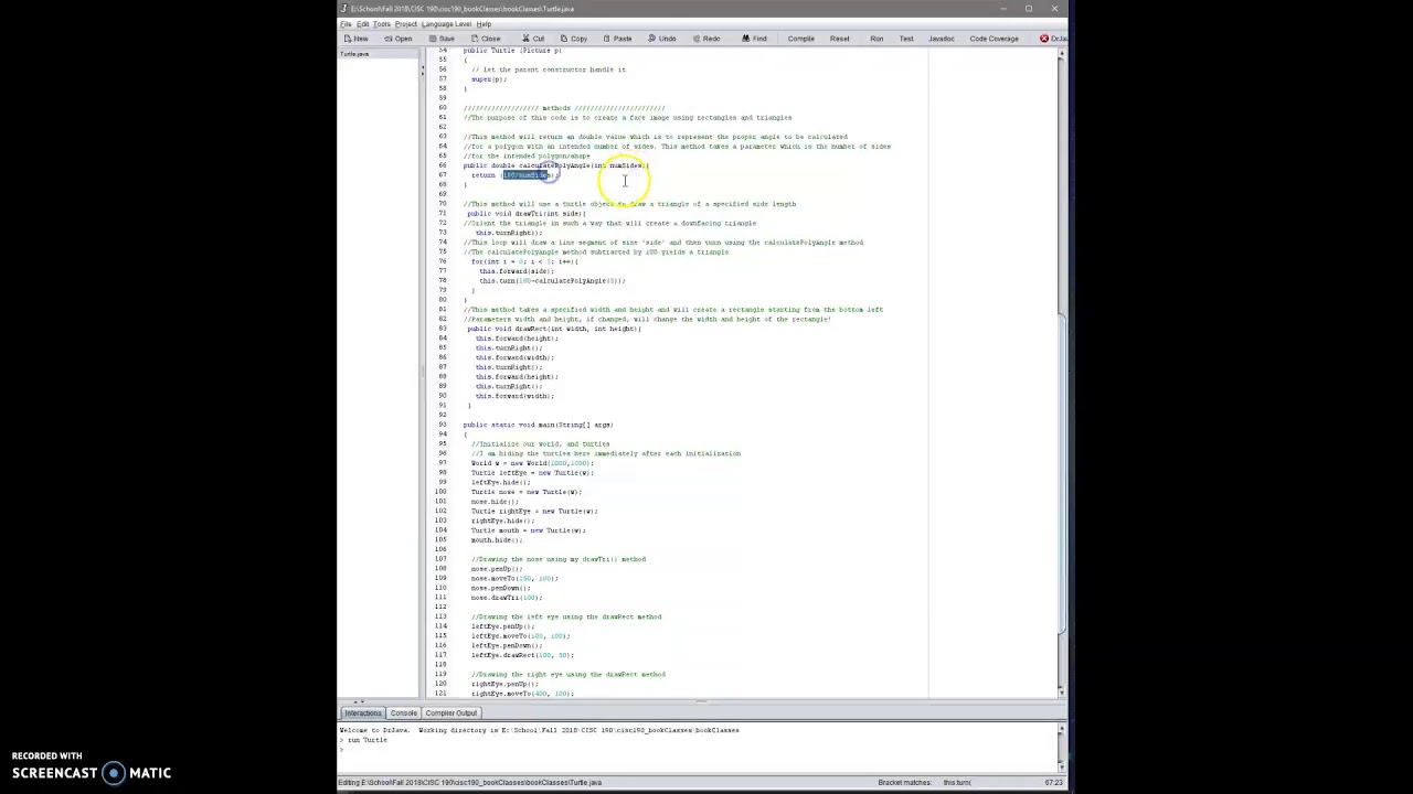How I Made a Face Using Turtle Objects in Java