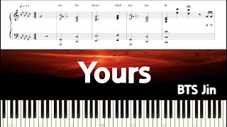 BTS Jin - Yours (Jirisan OST, 지리산 SOT) (Original key) by Jinnie J 曲谱