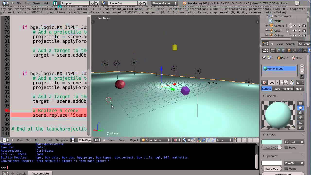 Blender Tutorial - Python Game Engine Programming - Part 16