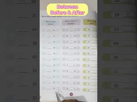 Basics of Maths | Between, Before & After | Class 1#shorts