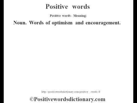 Positive words definition | Positive words meaning