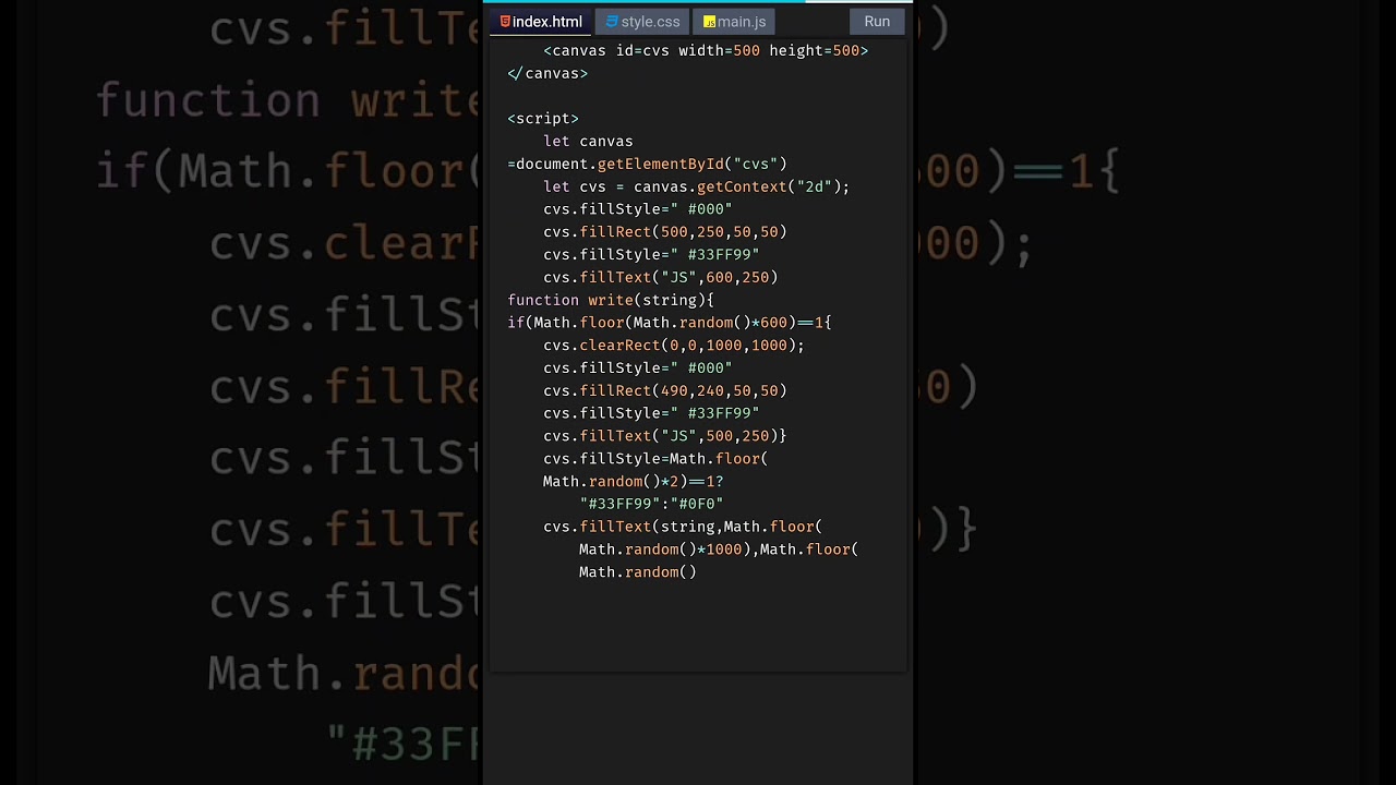 Create Glitchy Text Animation with HTML Canvas | HTML5 Canvas Tutorial #shorts #coding #JavaScript