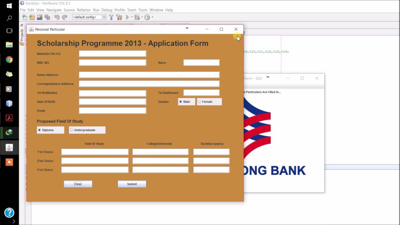 Object Oriented Programming (GUI Design)