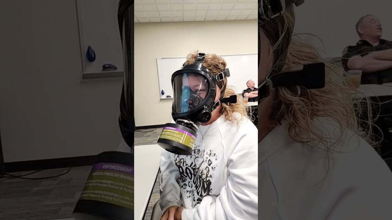 Gas Mask Testing @ Constables Citizens Academy!!!! #gasmask #constable #texasliving  #shorts