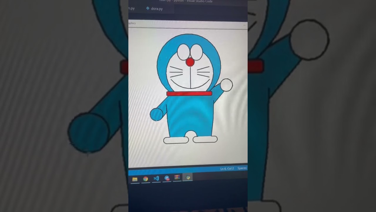Making doraemon with just simple python code🐼.         DM for source code