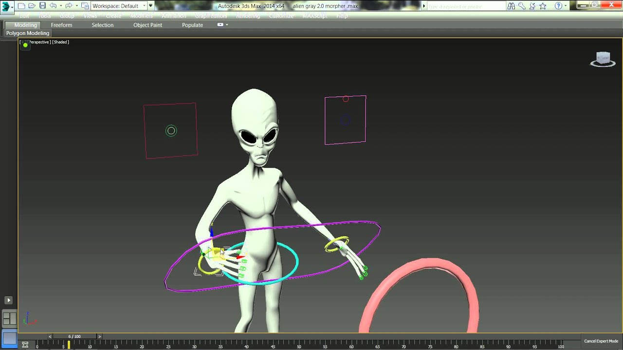 Alien 3D model rig complete