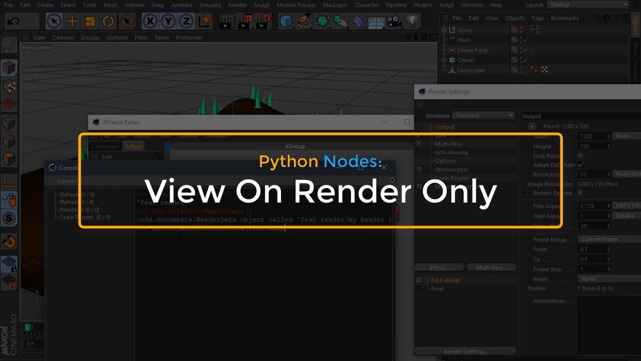 Cinema 4D Python: View on Render Only