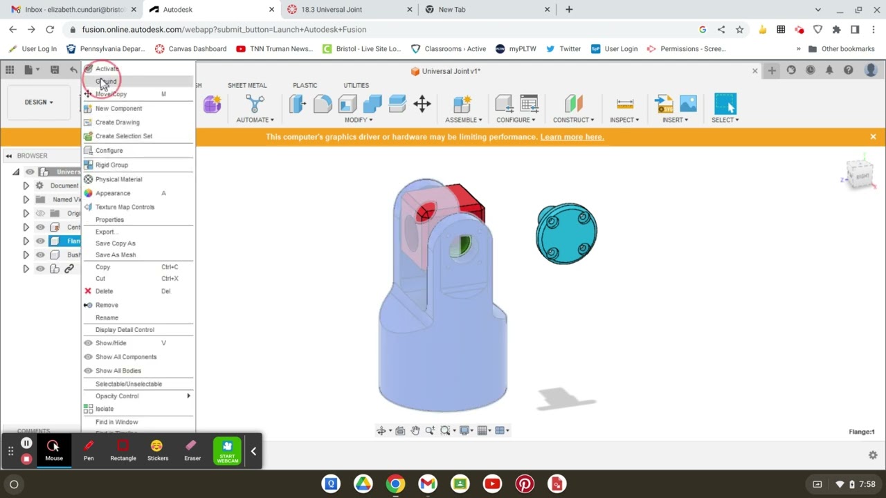 FOE2 Fusion360 Universal Joint