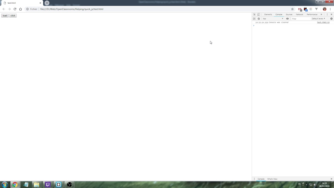 JavaScript test : synchronous http request