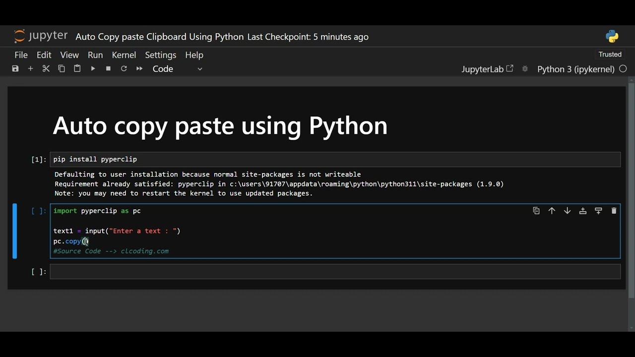 Day 186 : Auto copy paste using python