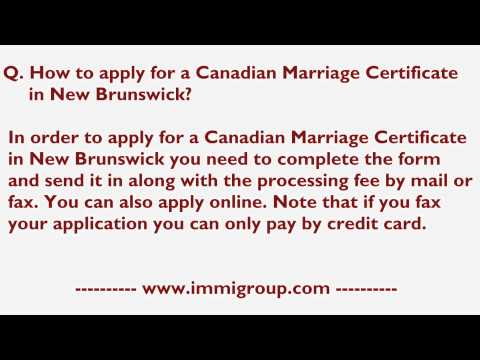 How To Apply For A Canadian Marriage Certificate In New Brunswick?