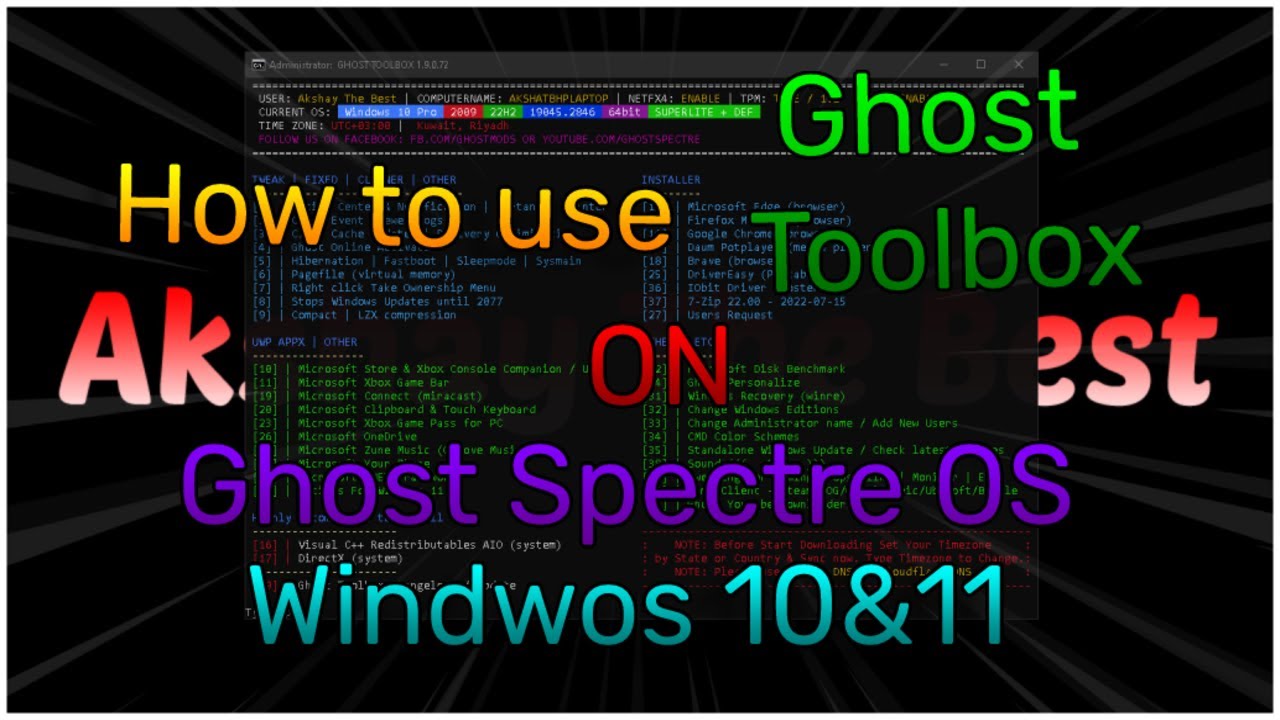 How to Use Ghost Toolbox in Ghost Spectre OS! Ghost Toolbox Tutorial