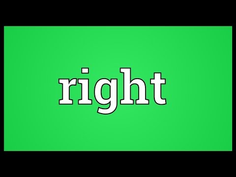 Right Meaning
