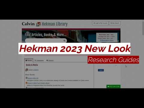 Hekman NewLook: Research Guides