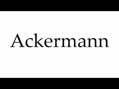How to Pronounce Ackermann