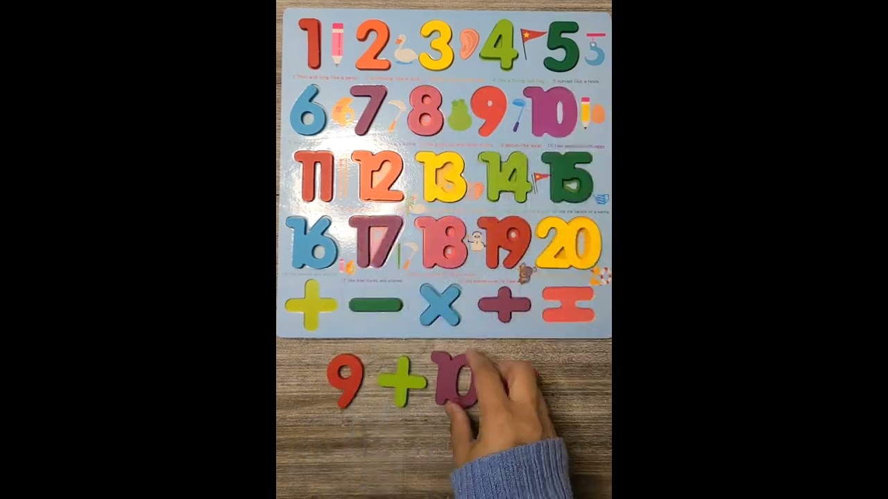 ➕️🧩 Sample Addition using this Wooden Number Puzzle