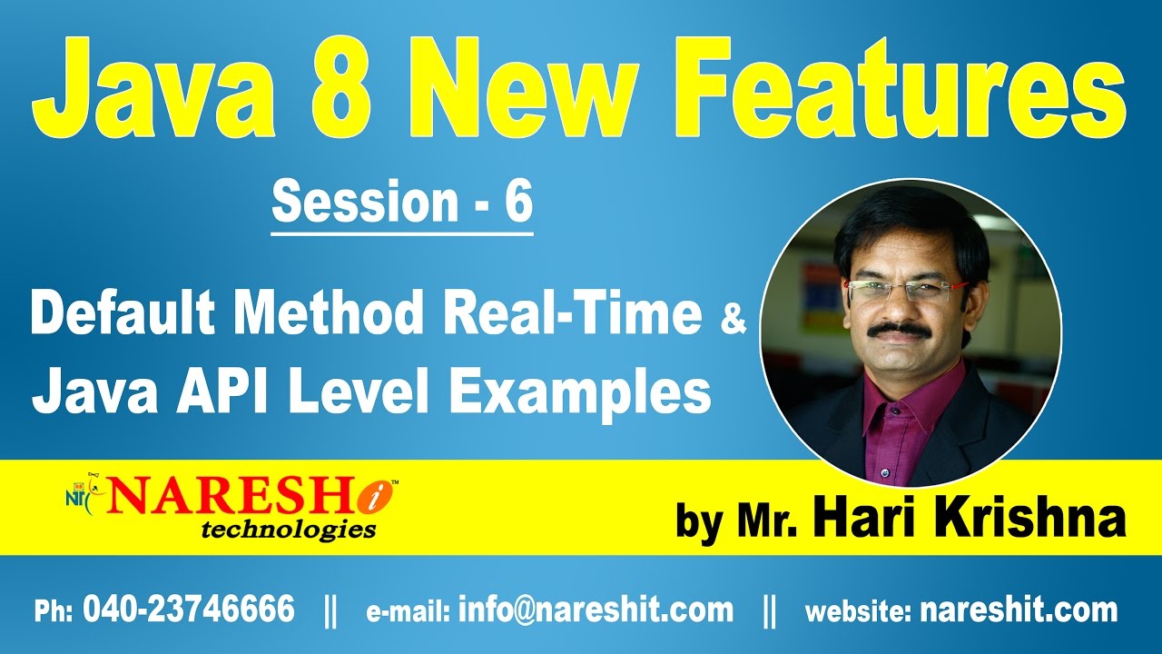 Java 8 New Features | Session-6 | Default Method Real-Time & Java API Level Examples | Hari Krishna