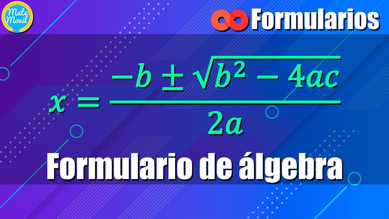 Formulario de álgebra en PDF para descargar
