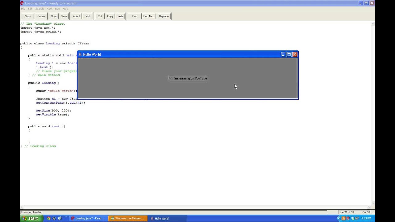 Ready to Program Java Tutorial: JFrame, ActionListener [Introduction]