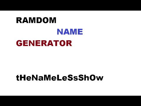 Random Name Generator, The Nameless Show