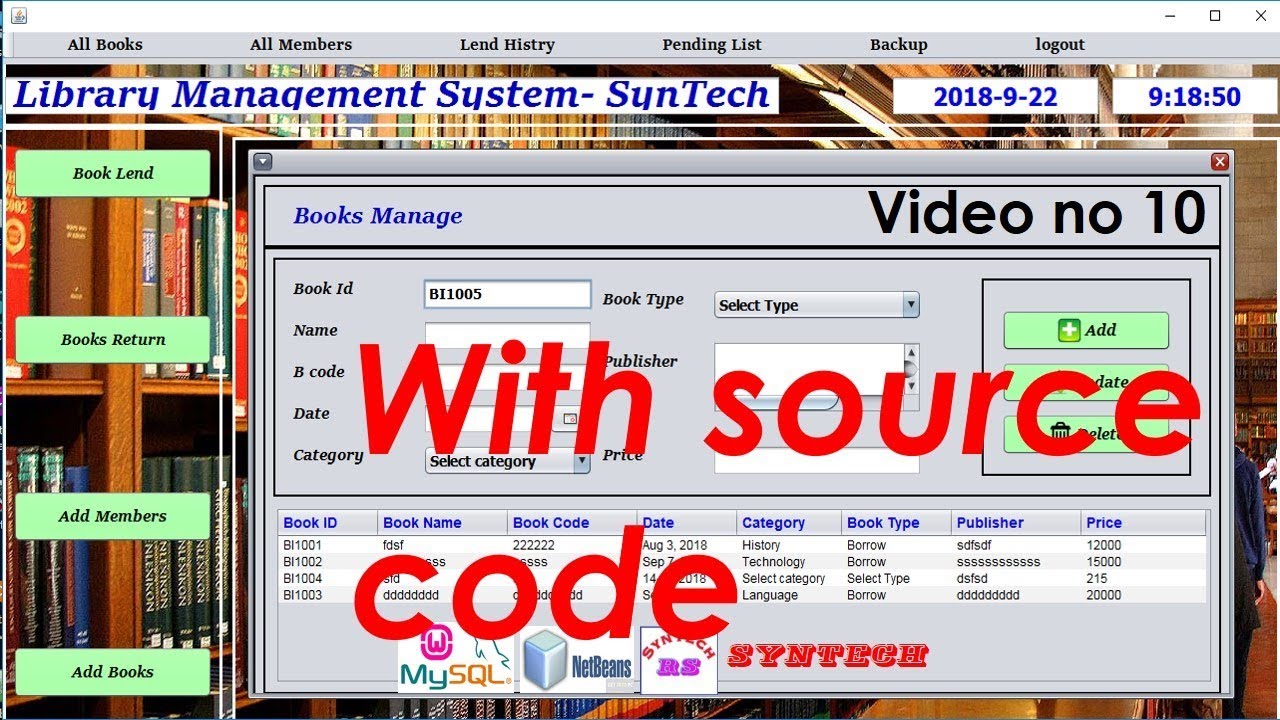 Java Library management system - step by step complete tutorial with source code #10