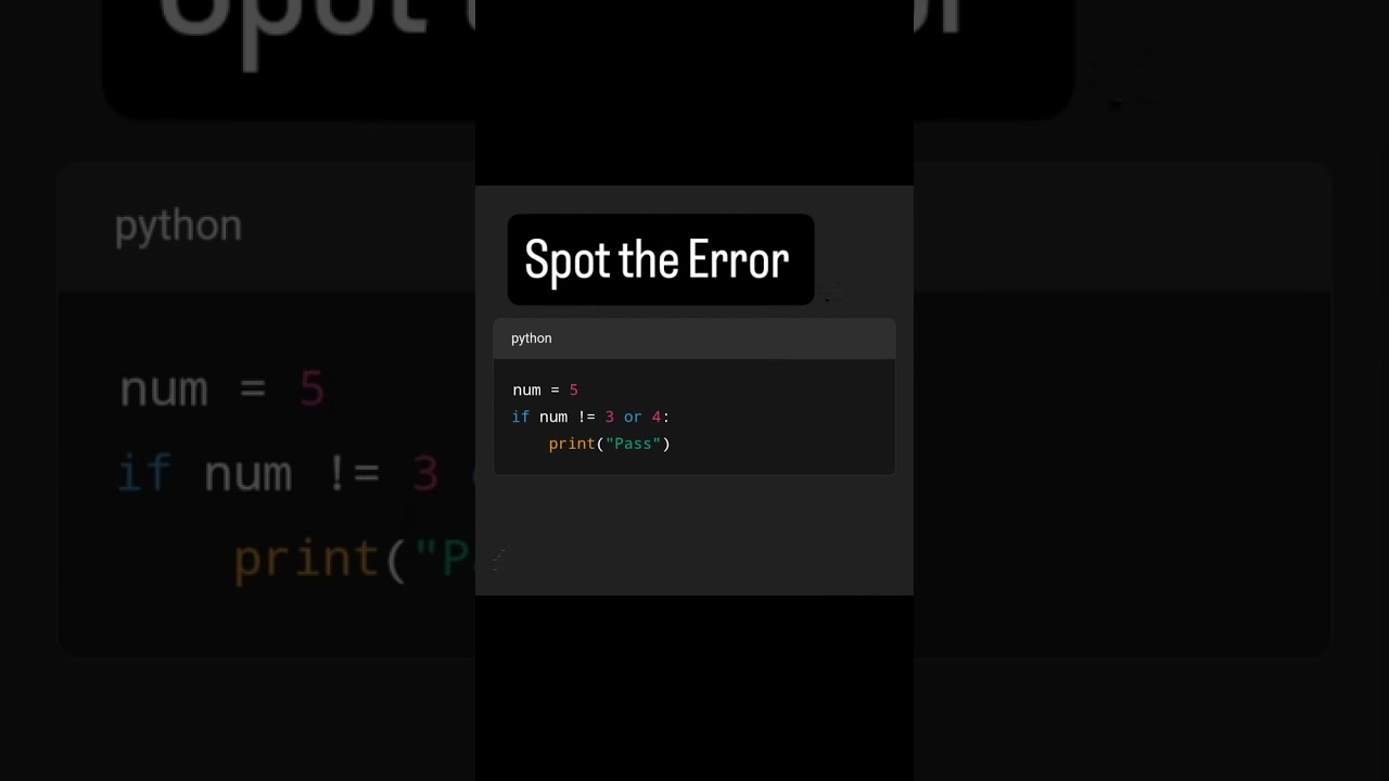 Spot the error #coding #error #softwaredeveloper #developer #programming #problemsolving