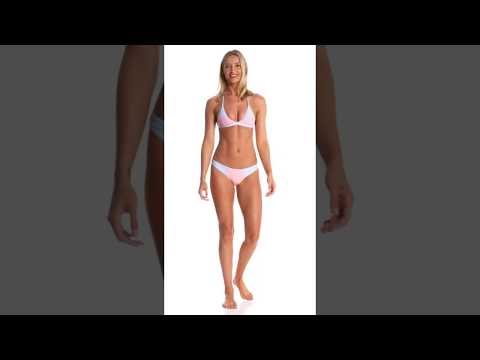 PilyQ Pebble Blue Color Block Triangle Bikini Top | SwimOutlet.com