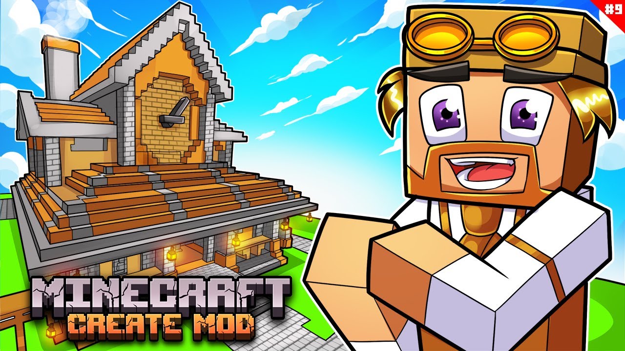 How To Build A Town Hall With A Create Mod Clock Tower - Day 9 - 30 Day Challenge