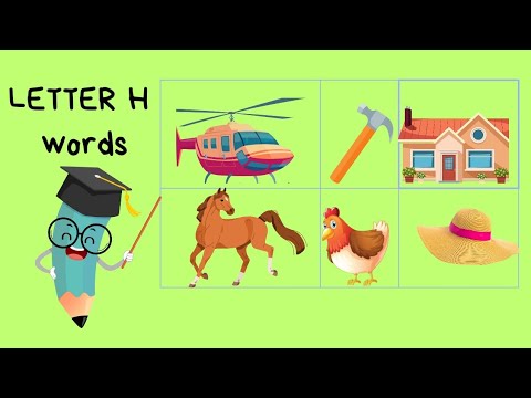 Words that start with letter H/ Alphabet H for kids/Reading vocabulary for kids