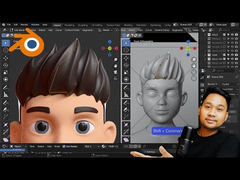 Membuat Rambut untuk 3D Karakter di Blender | Tutorial Blender Untuk Pemula