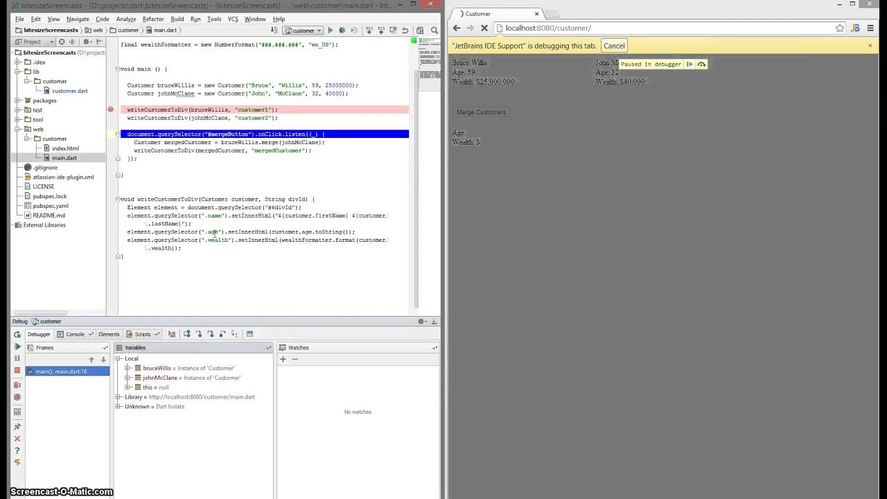 Debugging Dart Web Apps in IntelliJ - Dart Bite-Size Screencasts