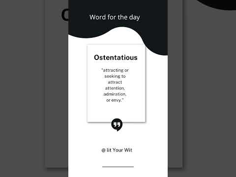 Define Ostentatious | Term for the day | #2022 #literarydevice #literaryterm #ostentatious