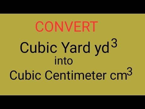 Tagalog Conversion paano mag convert cubic yard to cubic centimeters