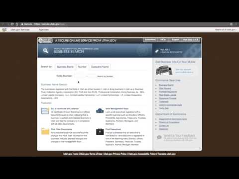 Utah business entity search and Corporation Search