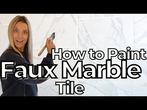 HOW TO PAINT FAUX MARBLE TILE | DIY HOME RENOVATION