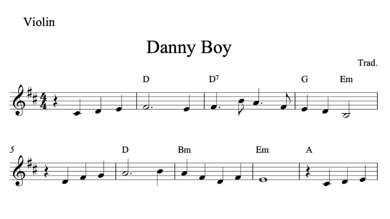 Free violin sheet music - Danny Boy (Free PDF)