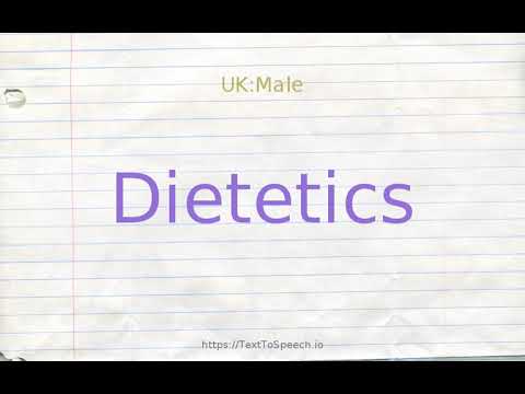 How to pronounce dietetics