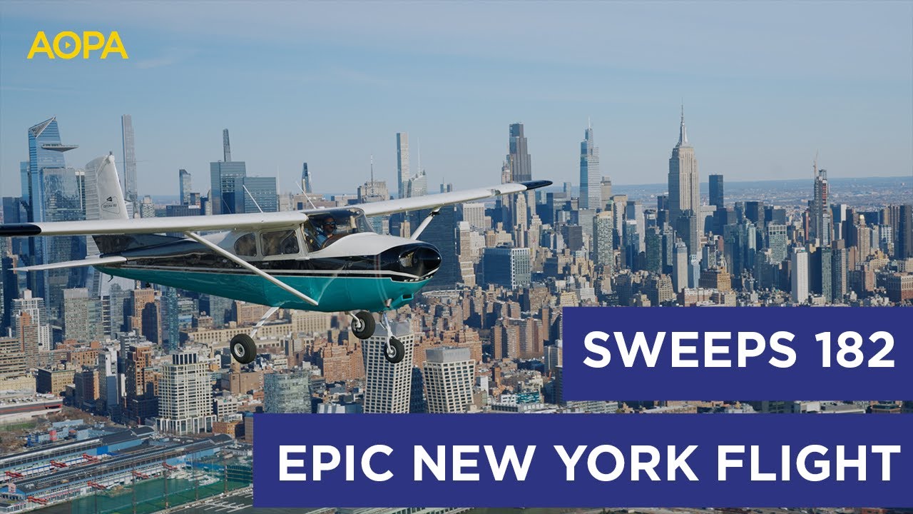 Flying the NYC Skyline in AOPA's Sweeps Cessna 182
