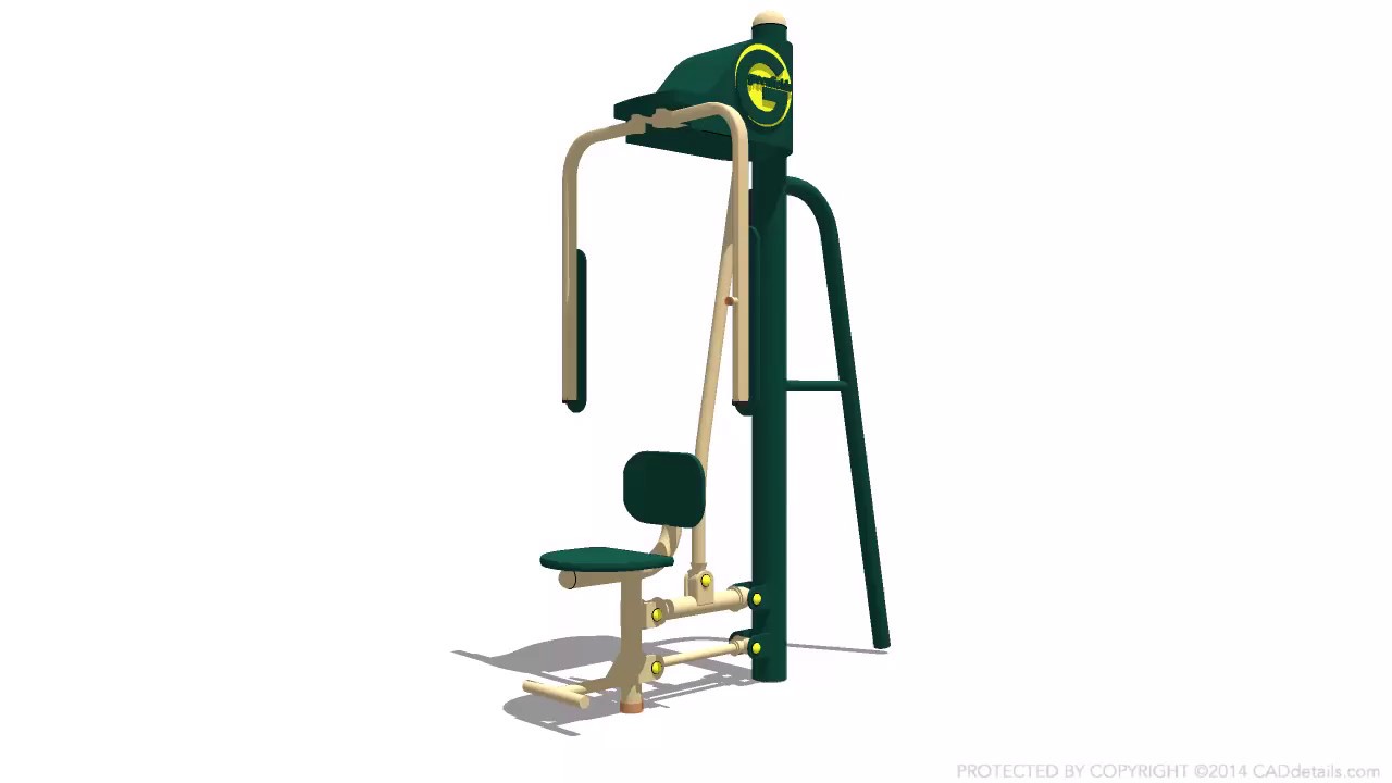 Butterfly Press Fitness Equipment 3D Model by CADdetails.com