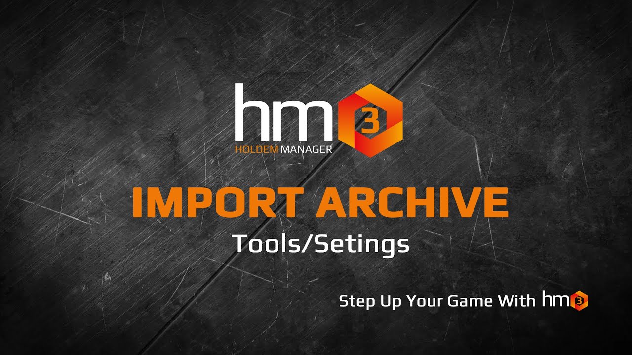 Import Archive Settings - Tools Menu