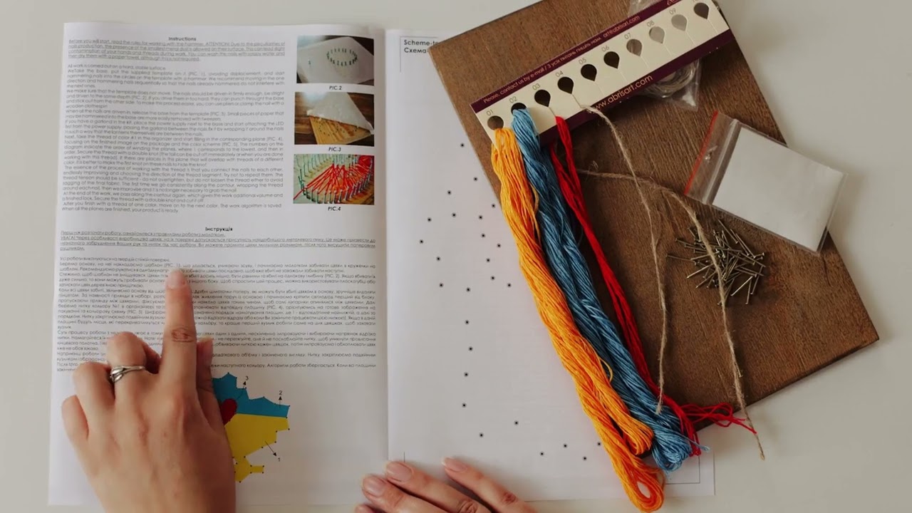 Instructions for creating a string art picture